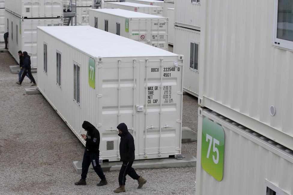 Migrant Crisis : A migrant shelter made from containers - World Politics