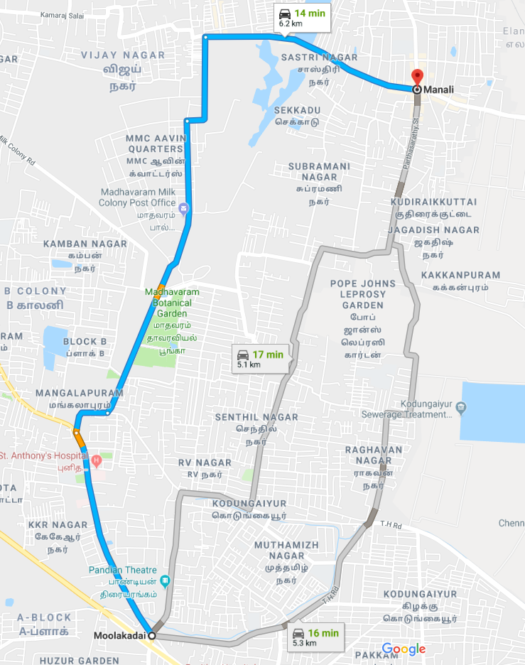 Moolakadai - Manali - Share Auto Routes – Chennai - Share Auto