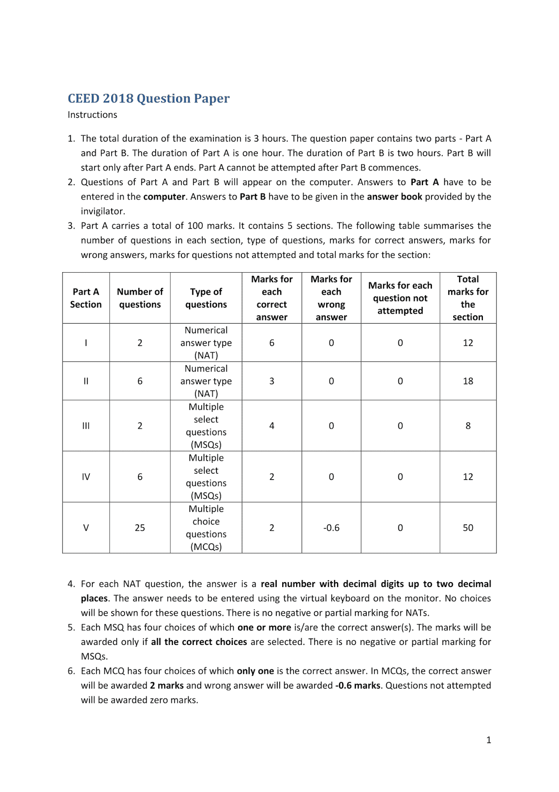 ceed 2018 question paper answer key