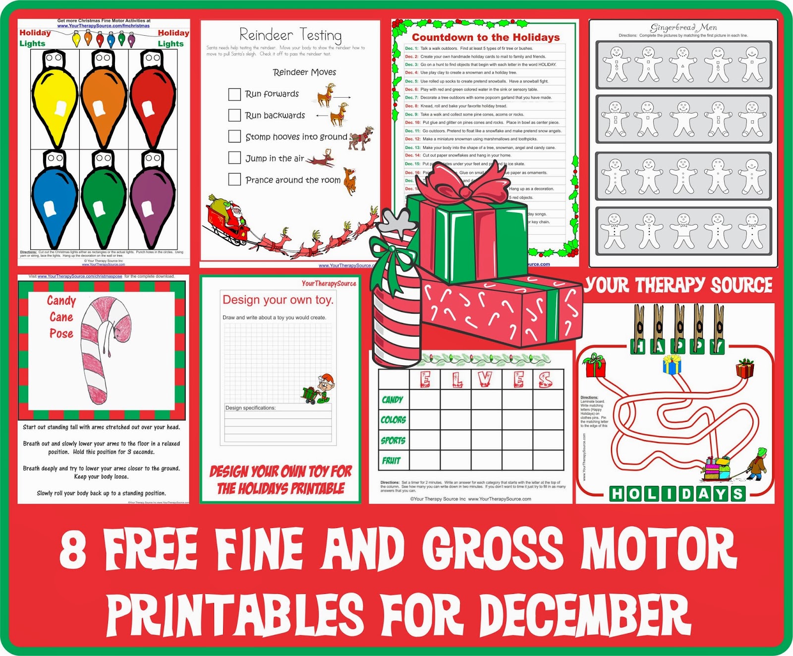 8 FREE Printable Fine and Gross Motor Activities for December - Your ...