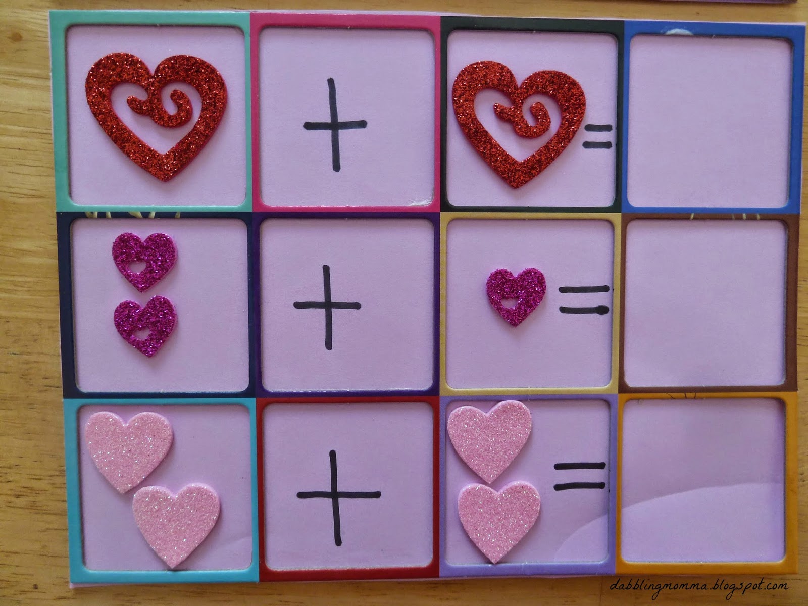 Dabblingmomma: Math Frame Learning