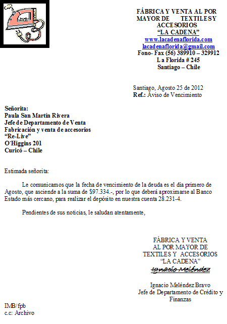 Re-Live: Cartas de Cobranza