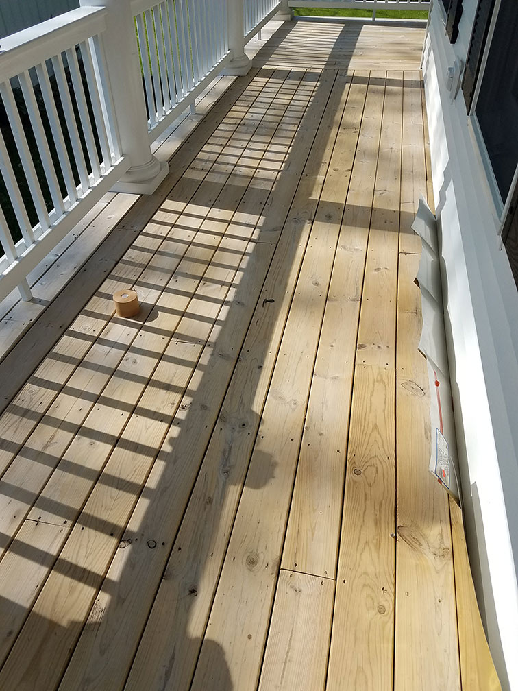 Elba Farm House: Porch Staining Project
