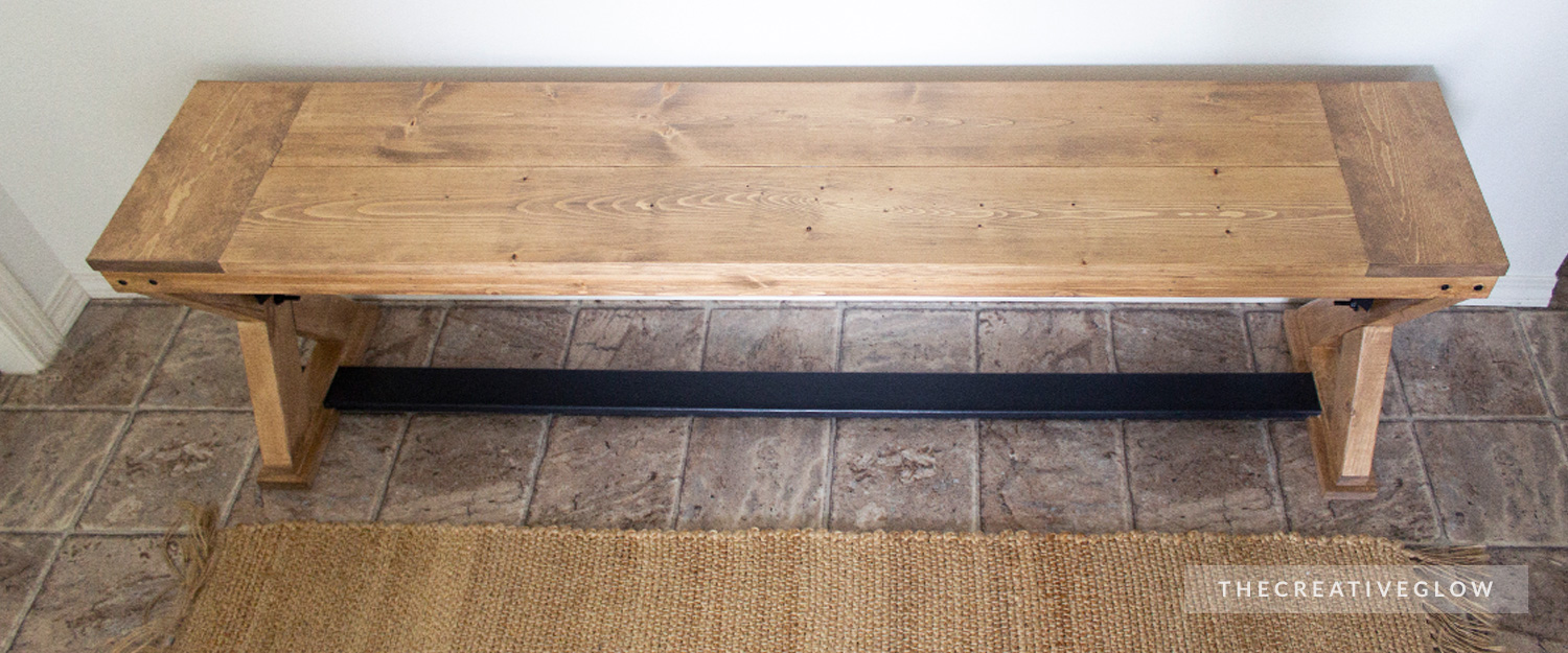 DIY Farmhouse "X" Bench With Breadboard Style Top | The Creative Glow ...