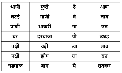Marathi worksheets: Marathi Std III worksheet 12