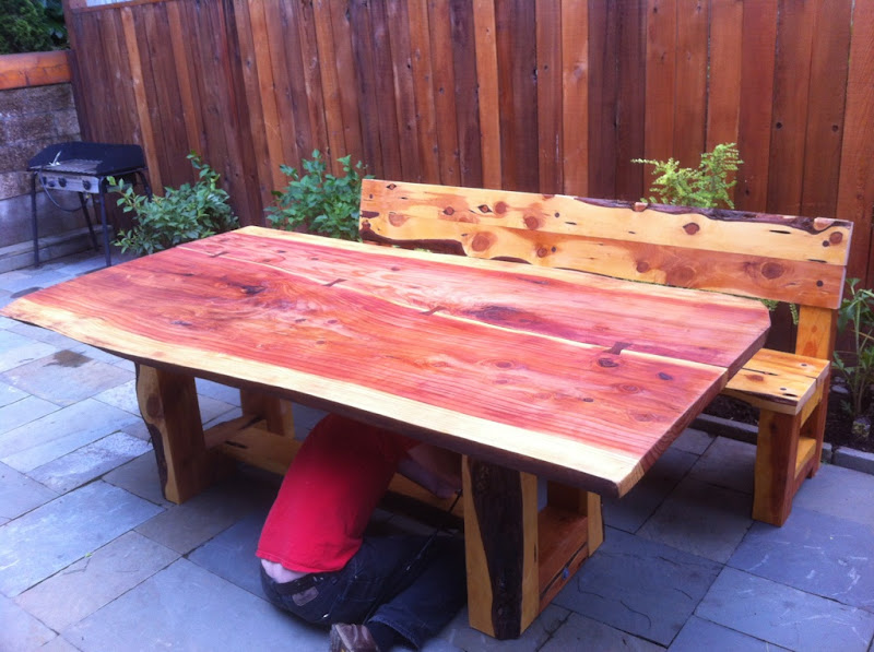 driftedge woodworking: Custom order Live Edge Juniper Bench and Live ...