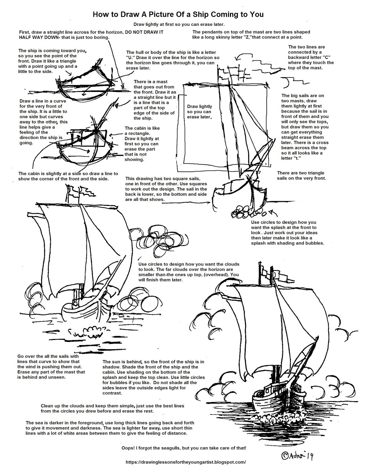 How to Draw Worksheets for The Young Artist: Printable How To Draw a ...
