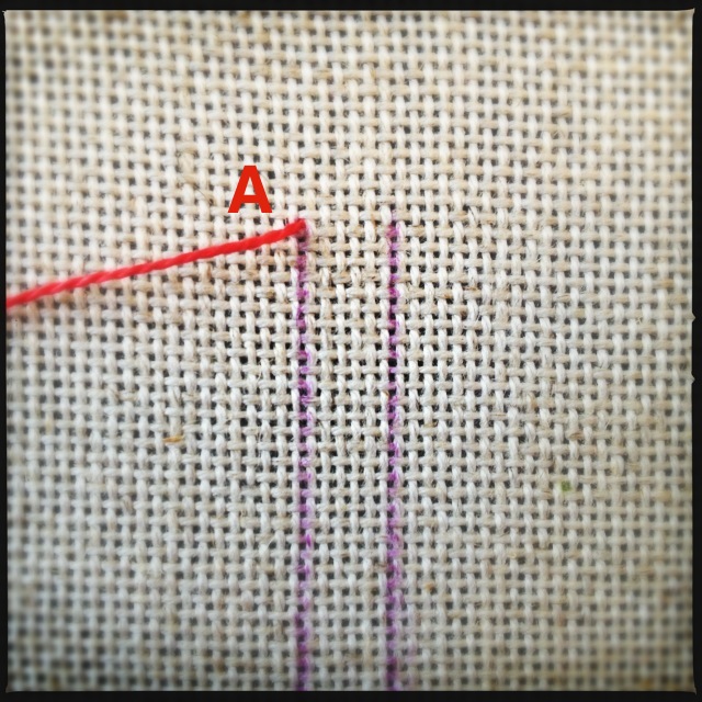 Leas lille verden: A series of stitches: Ladder stitch