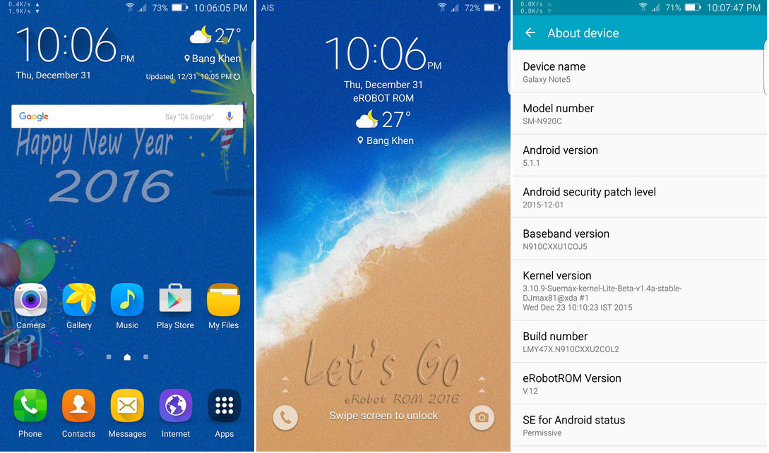 [ROM]eRobot ROM for Note4 V.12 XXU2COL2 Android 5.1.1 MultiCSC Aroma ...