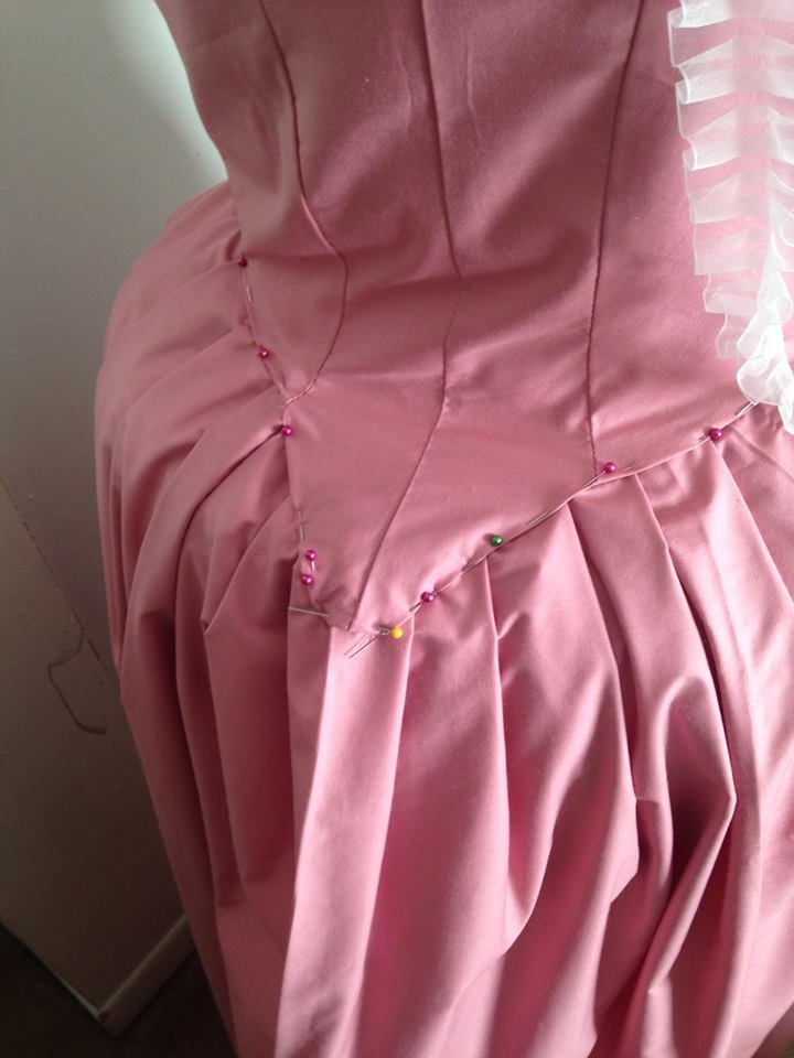 1780's Dusty Rose Zone Front Gown