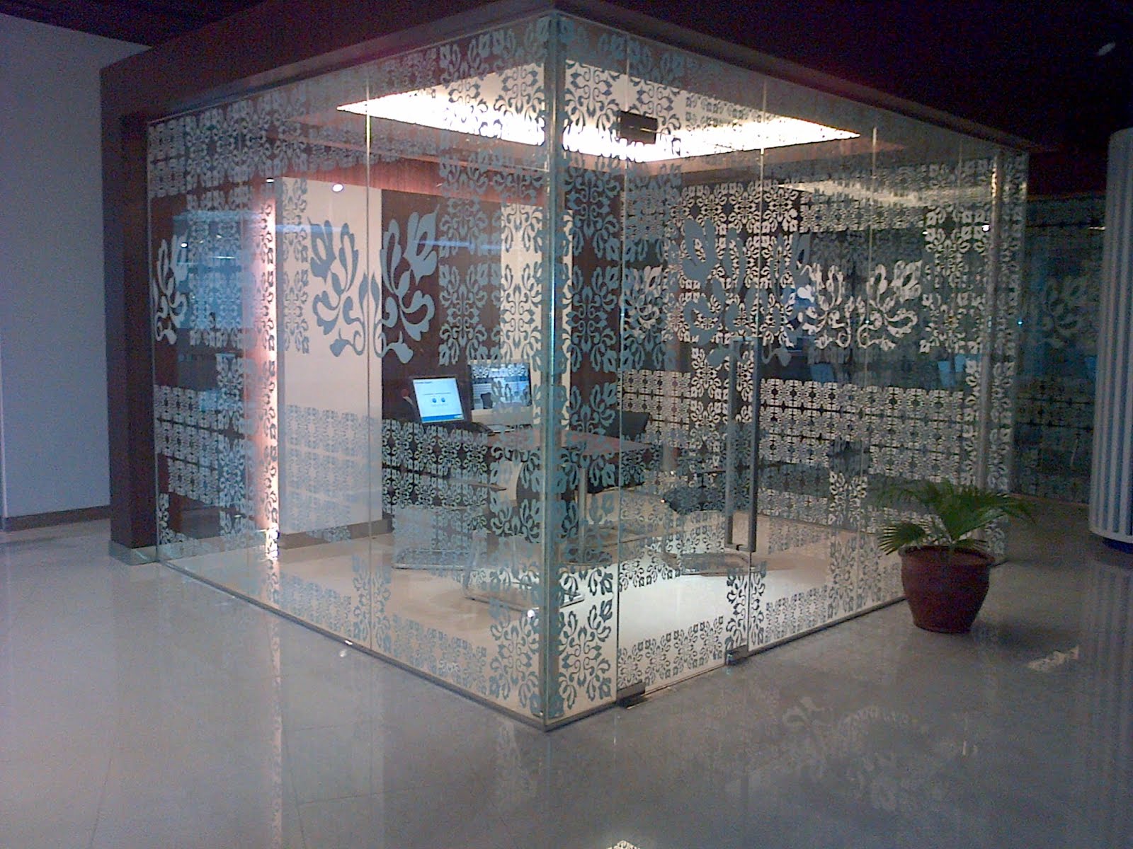 Stiker Kaca Kantor ~ Sandblast motif