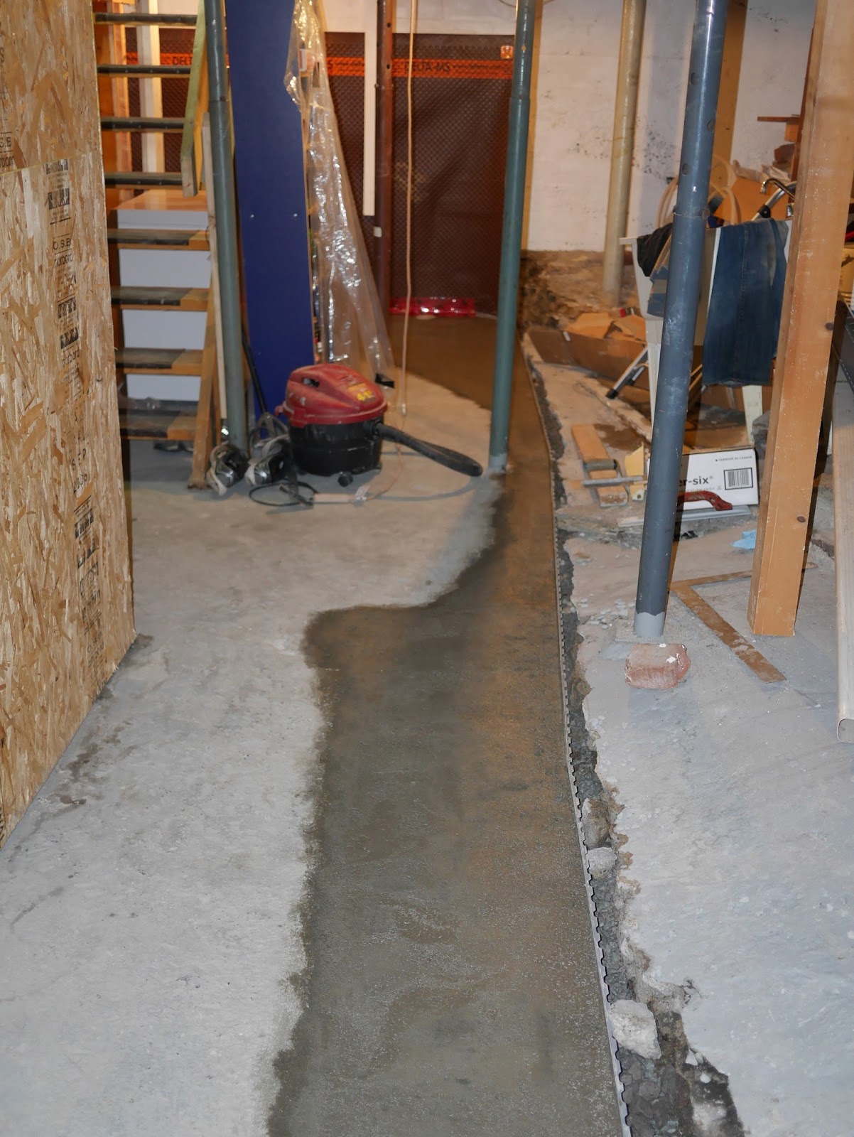 Renovations and Old Houses: Interior Weeping System: Day 5 - Pouring ...