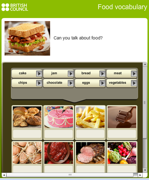 PROYECTO BILINGUE CBM: FOOD VOCABULARY GAME