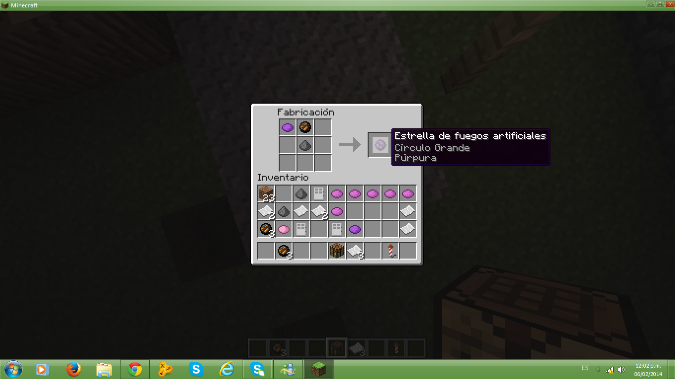 como hacer fuegos artificiales en minecraft