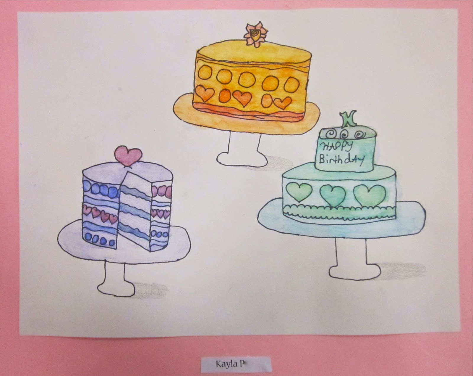 Student Art Gallery: 2014-15 Cake Still Life Paintings