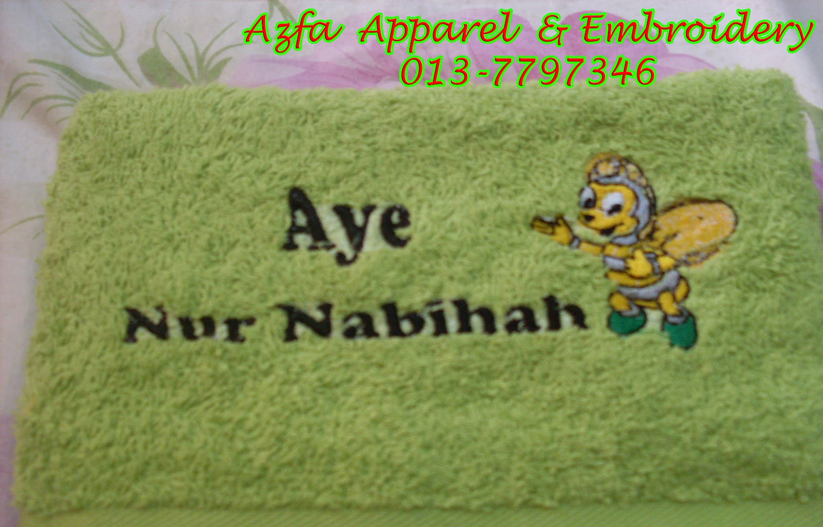 Azfa Apparel & Embroidery: Sulaman Tuala Cenderahati