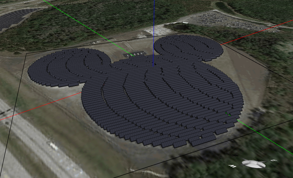 Engineering Computation Laboratory: A Mickey Mouse-shaped solar farm