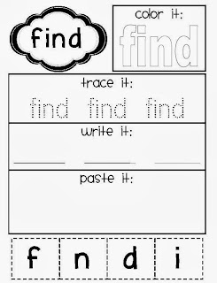 Rockin' in Resource Room: Color, Trace, Write, and Paste Freebie!