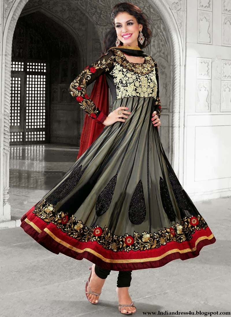 Long Designer Wedding Anarkali Dresses 2014 - Beautiful Indian Dresses