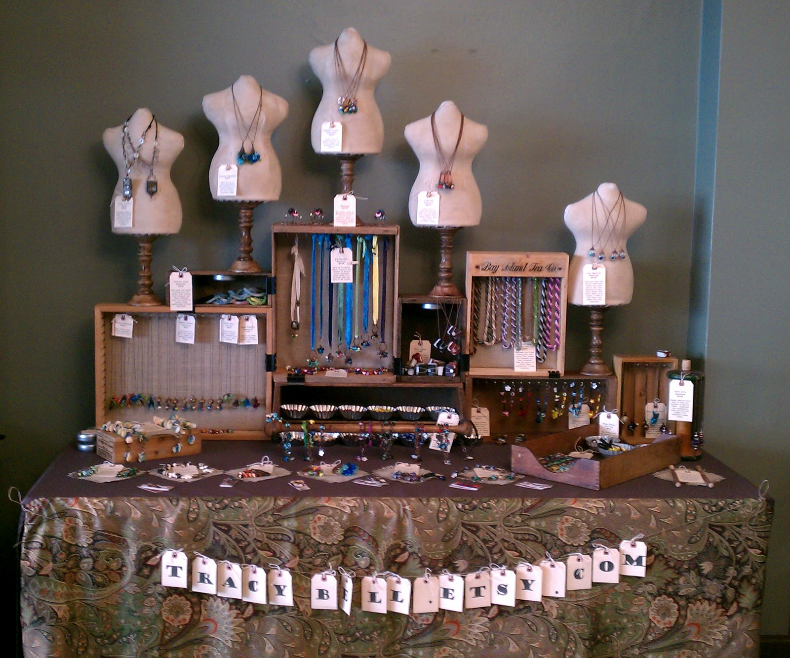 Copper, Glass and Recycled Trash: Fall Art Walk Booth Display