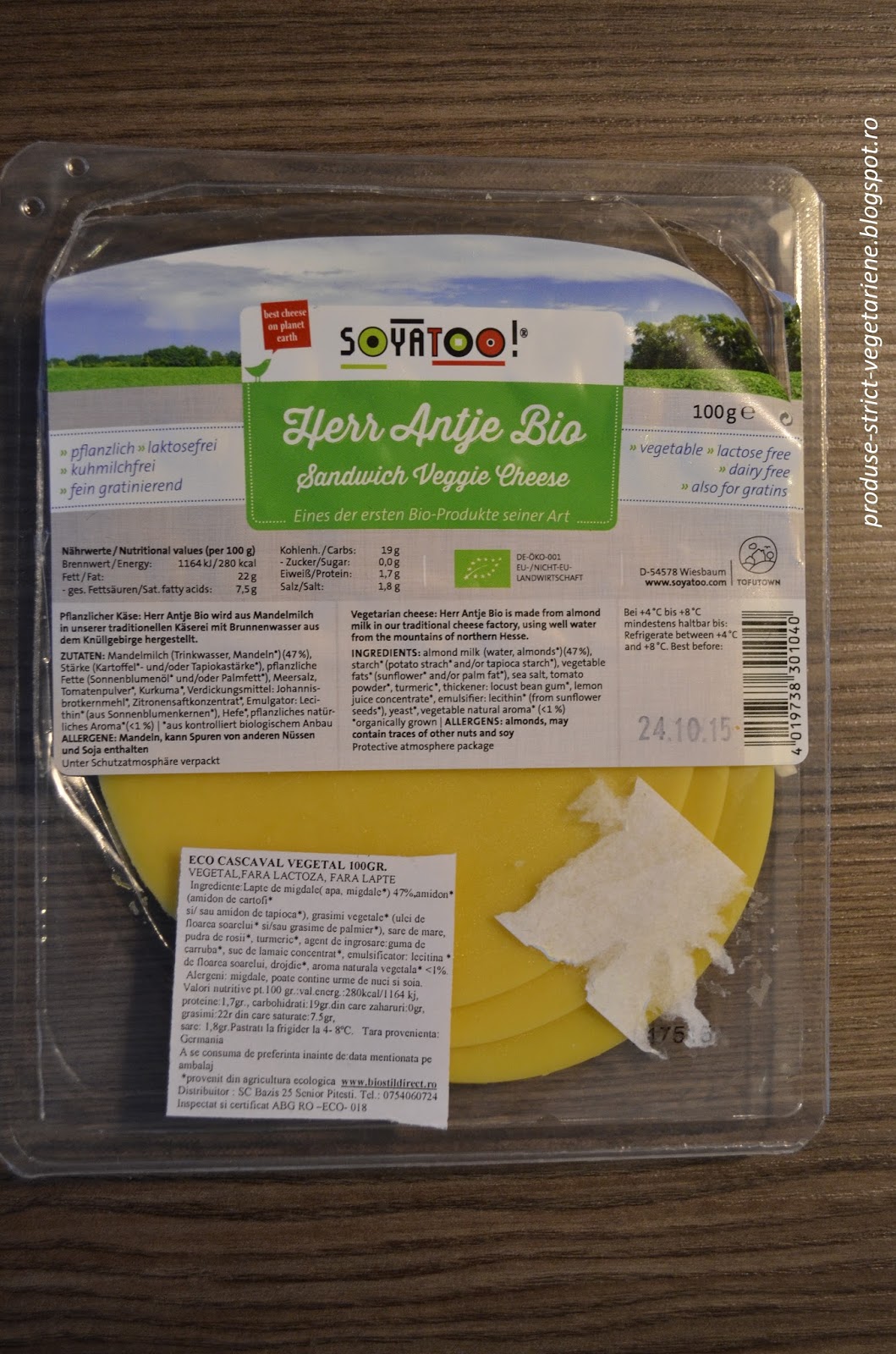 Cascaval din lapte de migdale, bio (SoyaToo)