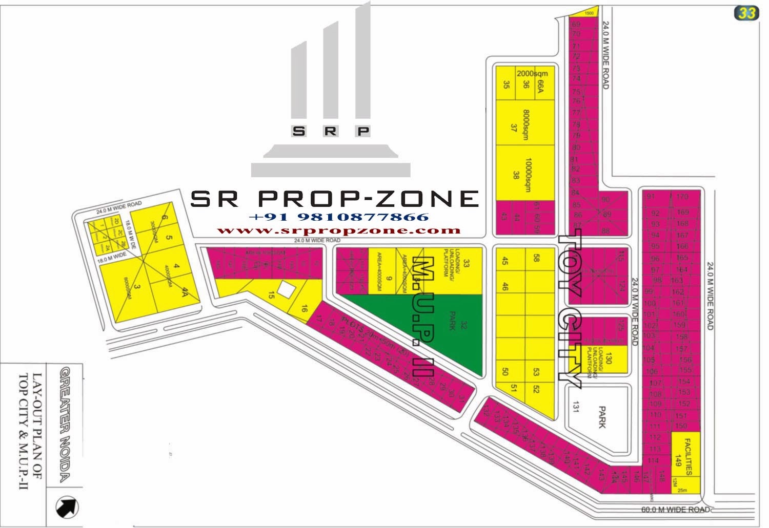 Layout Plan of Top City & M.U.P.- II Greater Noida HD Map