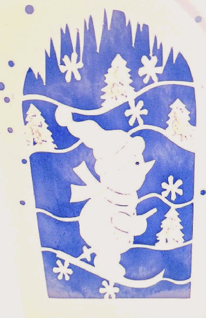 Paper Craft Creations: Winter Wonderland Skiing Snowman Lighted Paper ...