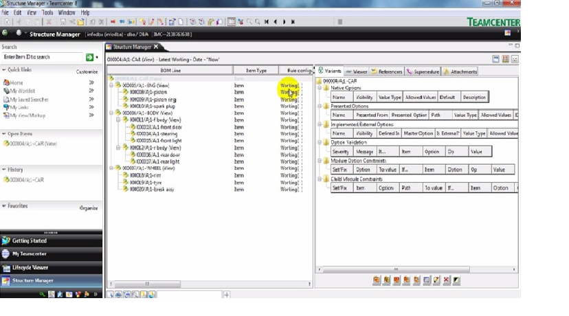 PlmTeamcenter: Variant Management BOM in Teamcenter