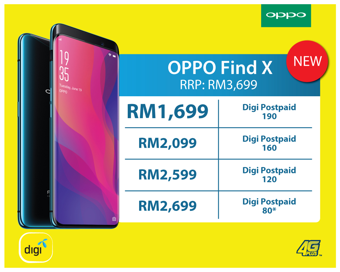 Digi offers OPPO Find X RM1699