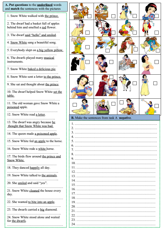 Merry English to you!: Snow White and Past Simple