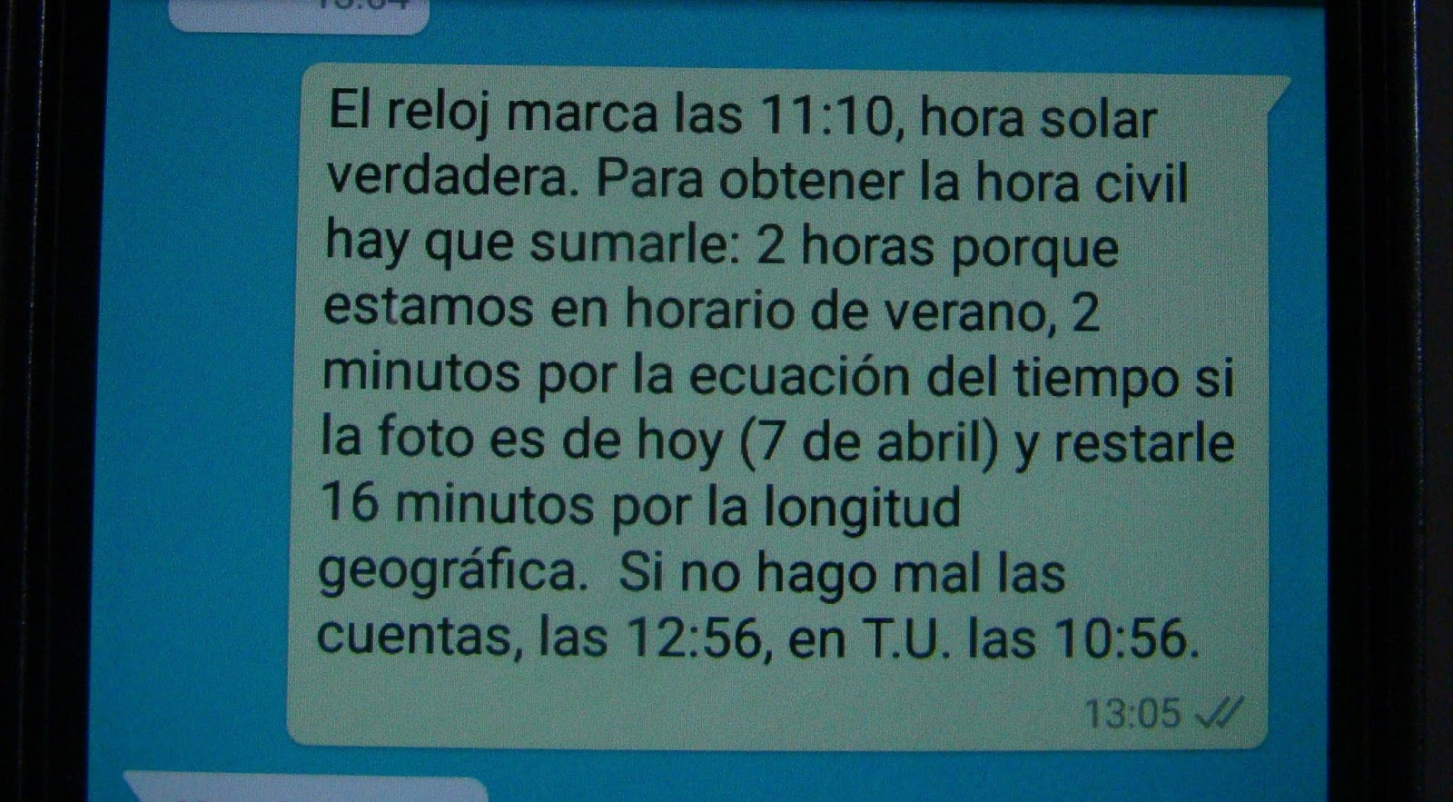 Desde el tercer planeta : La hora de los relojes de sol