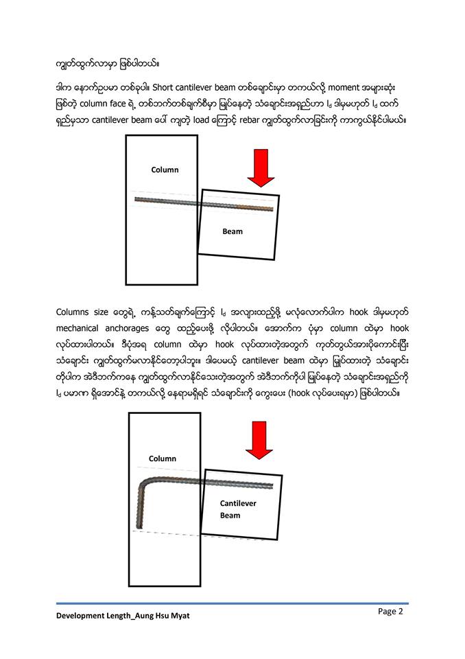 Reinforced Concrete အေျခခံေလးေတြထဲက bond, anchorage and development ေတ ...