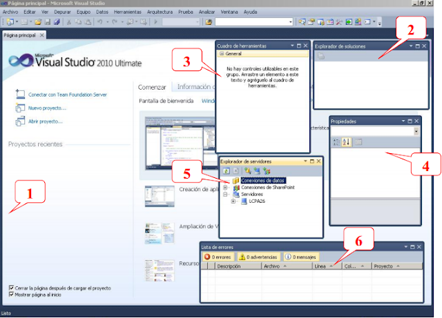 Tu AULA C#: INTERFAZ DE VISUAL ESTUDIO 2010