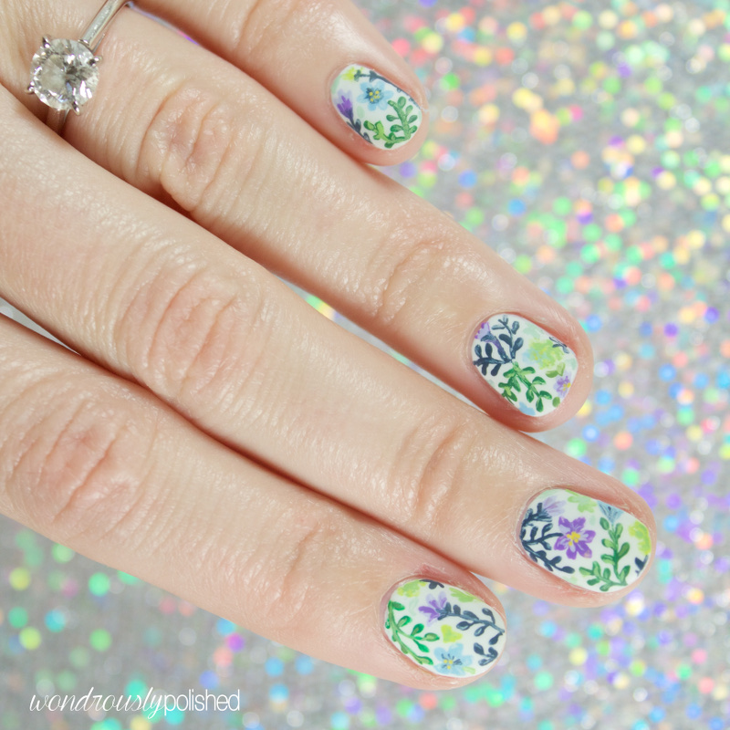 Wondrously Polished: Garden Party - Floral Nail Art