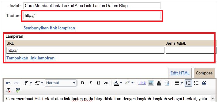 Cara Membuat Link Terkait Atau Link Tautan Blog