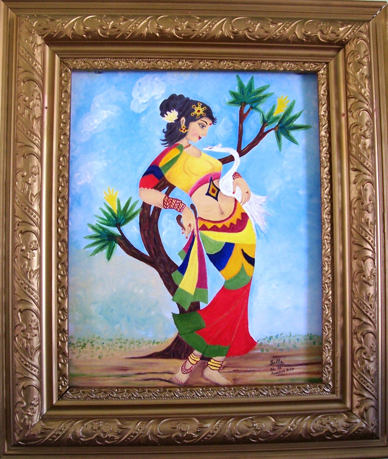 Painting with Sella: Damayanthi - Oil on Canvas