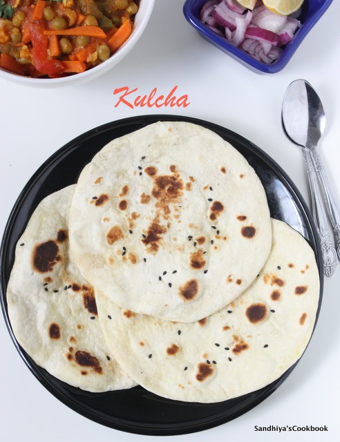 Sandhiya's Cookbook: Kulcha Recipe | Kulcha in Stove top | Indian Flat ...
