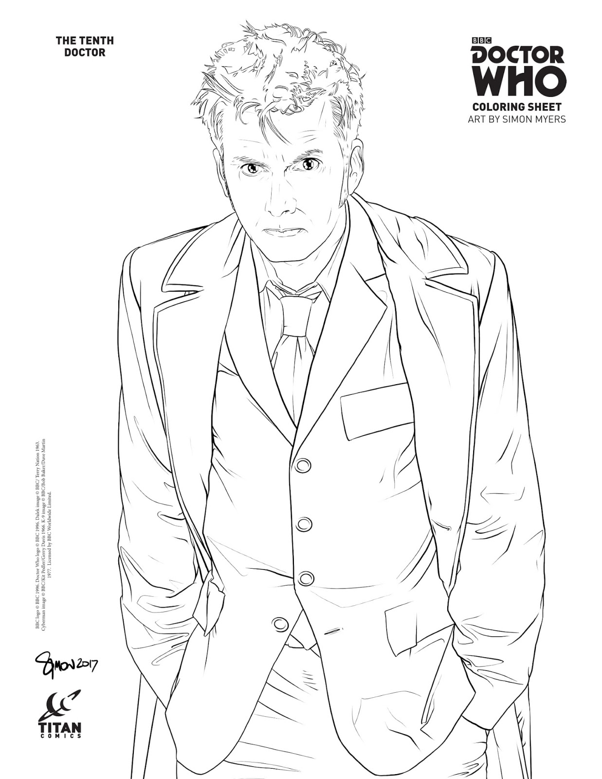 10th Doctor Who Coloring Pages