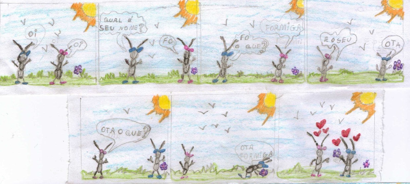 História em Quadrinhos - Sexto ano: A piada da formiga