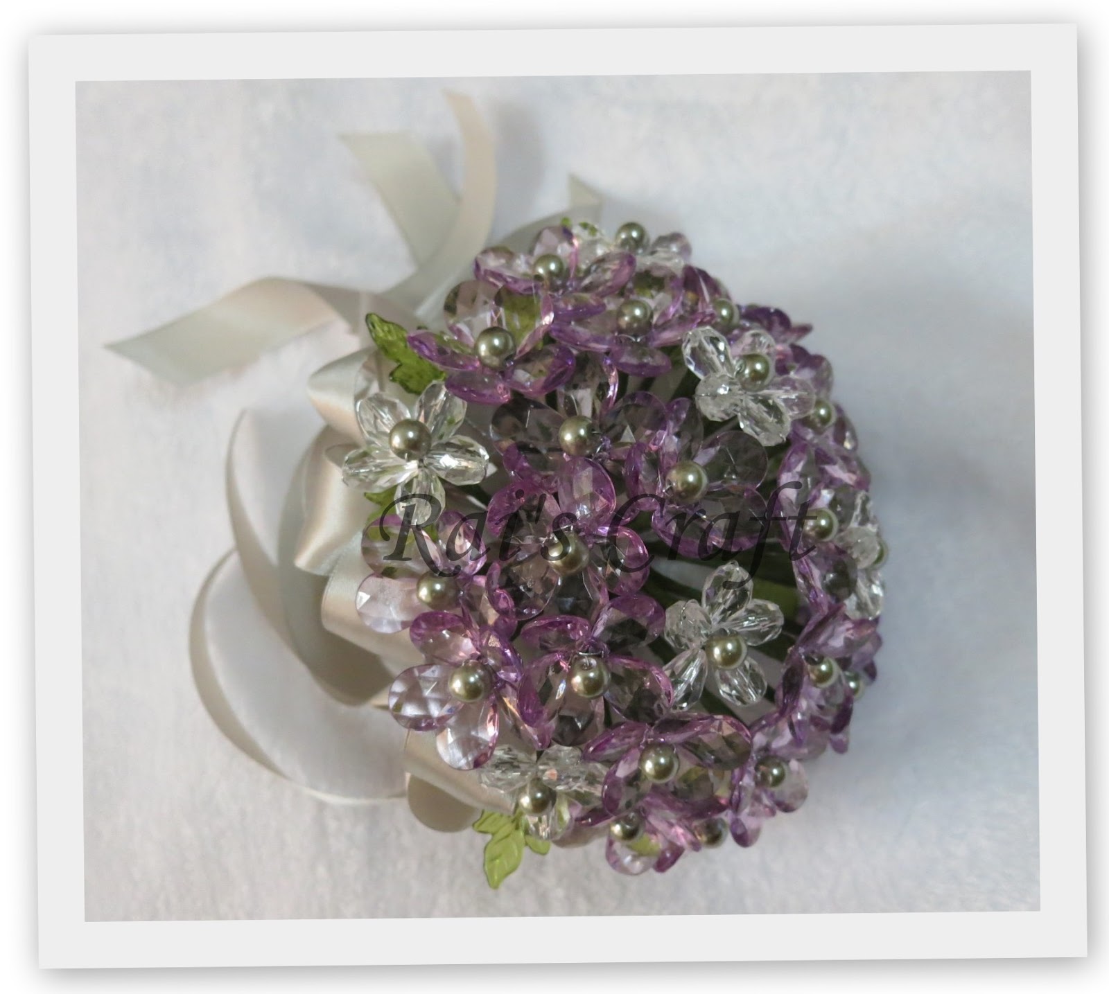 Rai's Craft: Bunga Tangan Kristal Purple Silver