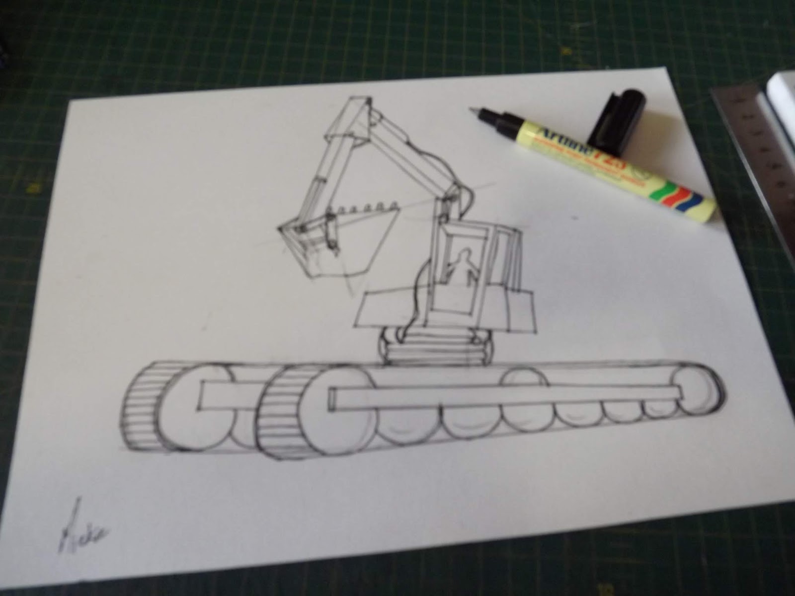 A Pretty Talent Blog: How to draw: An Excavator