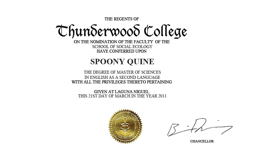Introspection of a Struggling Mad Science Writer: My diploma mill ...
