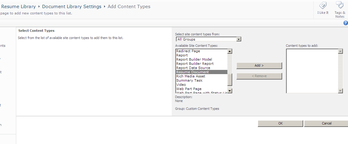Content type in SharePoint 2010
