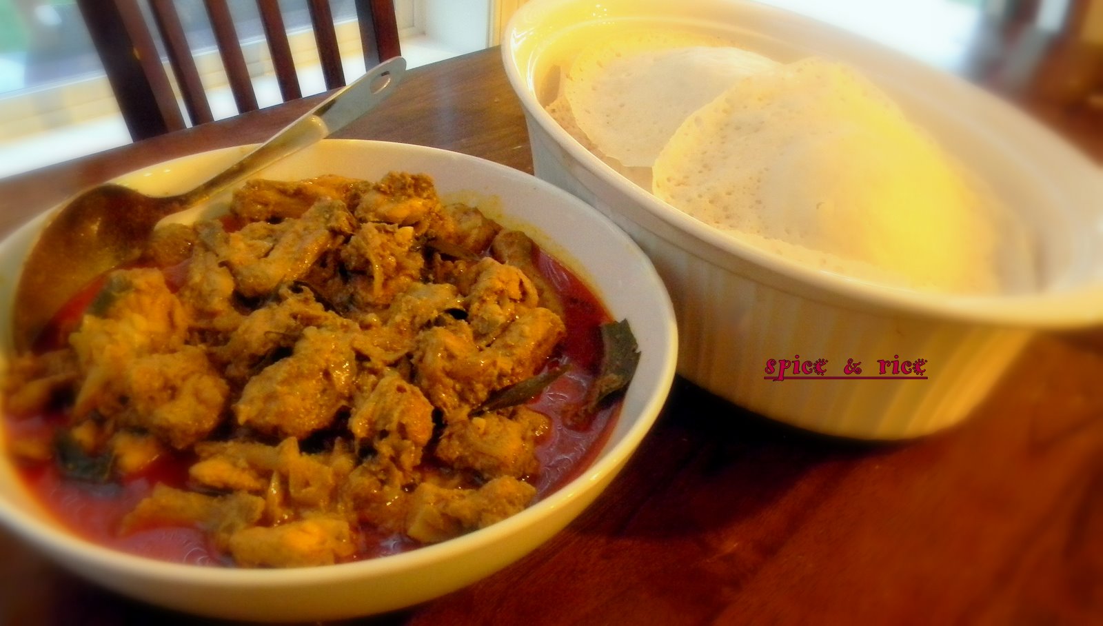 Spice and Rice: Appam and Chicken curry