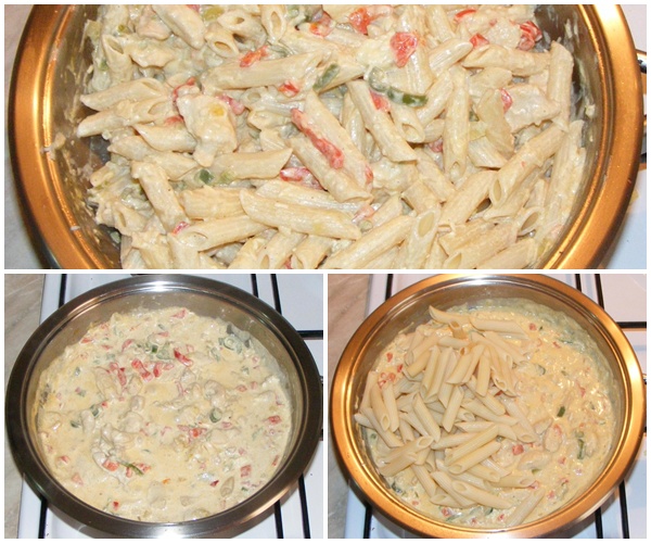 Paste cu piept de pui in sos alb de smantana | Preparatedevis.ro