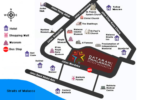 Melaka: MAP~Places of Interest
