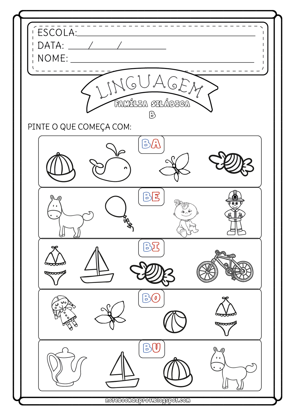 Sílaba B Worksheet E9F