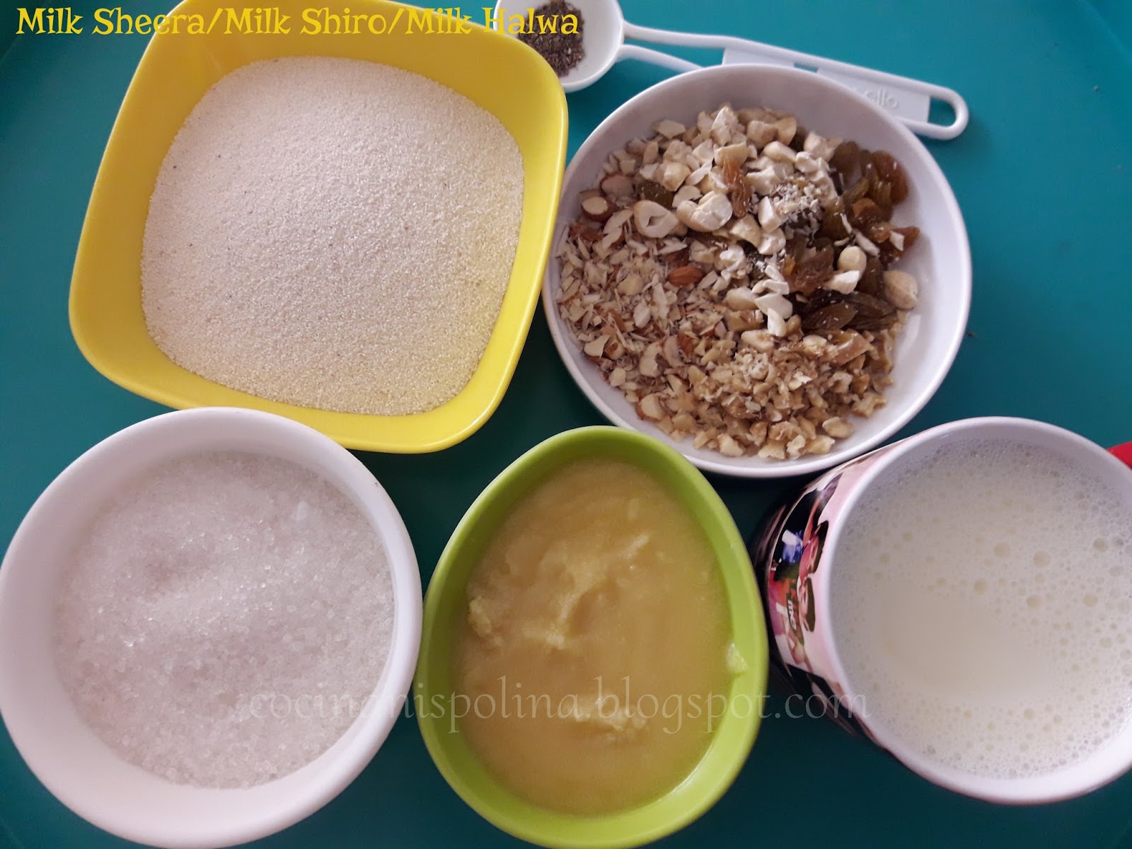 Cocinanispolina: {Recipe}Milk Sheera/Milk Shiro/Milk Halwa