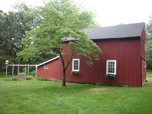 Content in a Cottage: Red Barn with Garden
