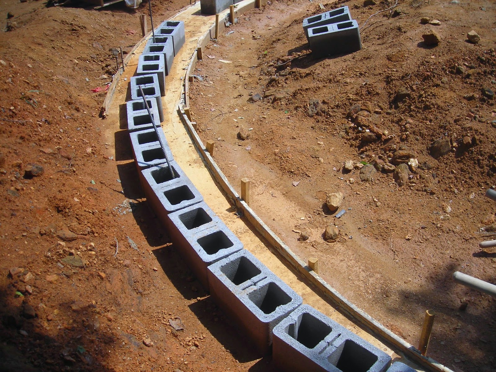 Long Long Journey to Our Yurt Home: Concrete blocks in the round.